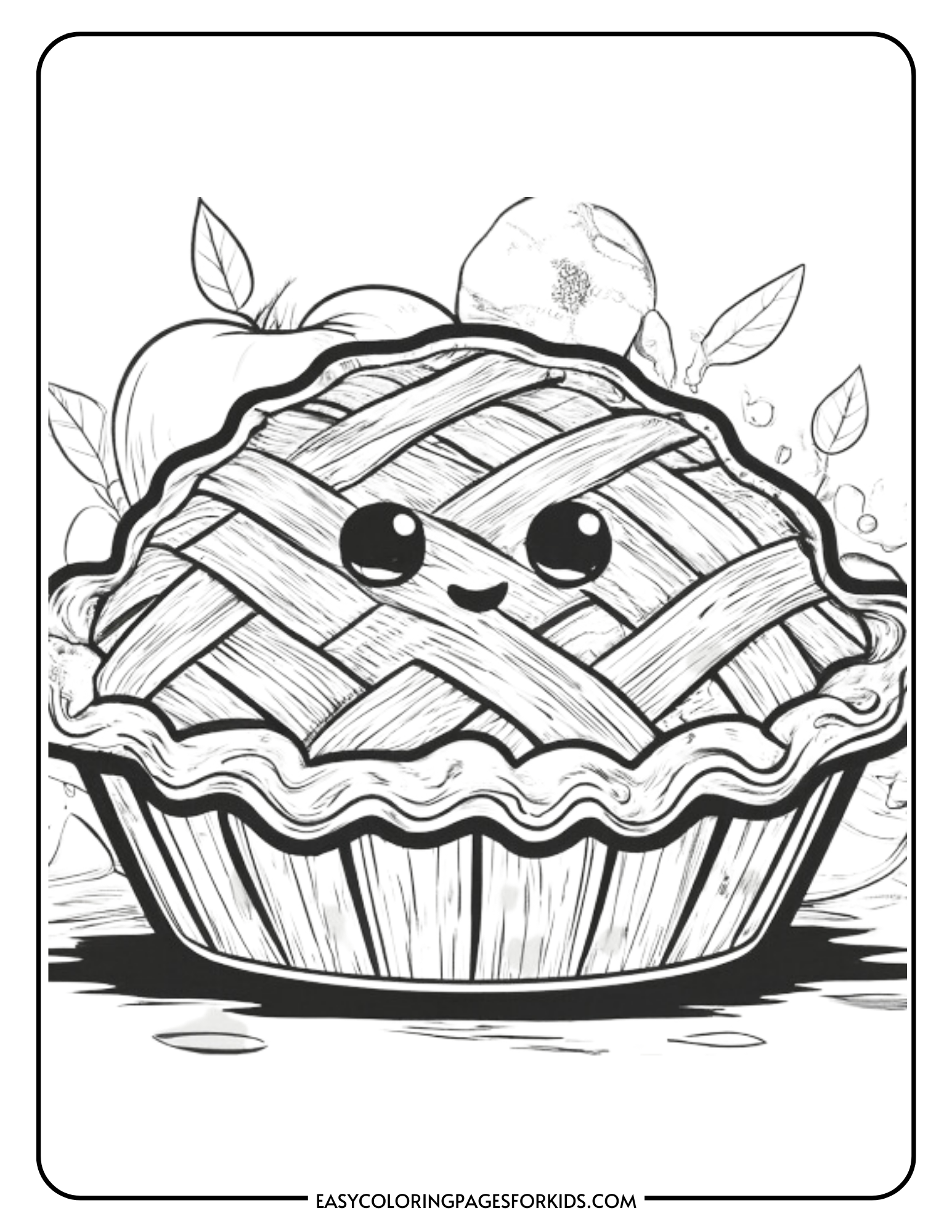 Pie Coloring Pages (5 Free Printable Pages To Color) - Easy Coloring ...