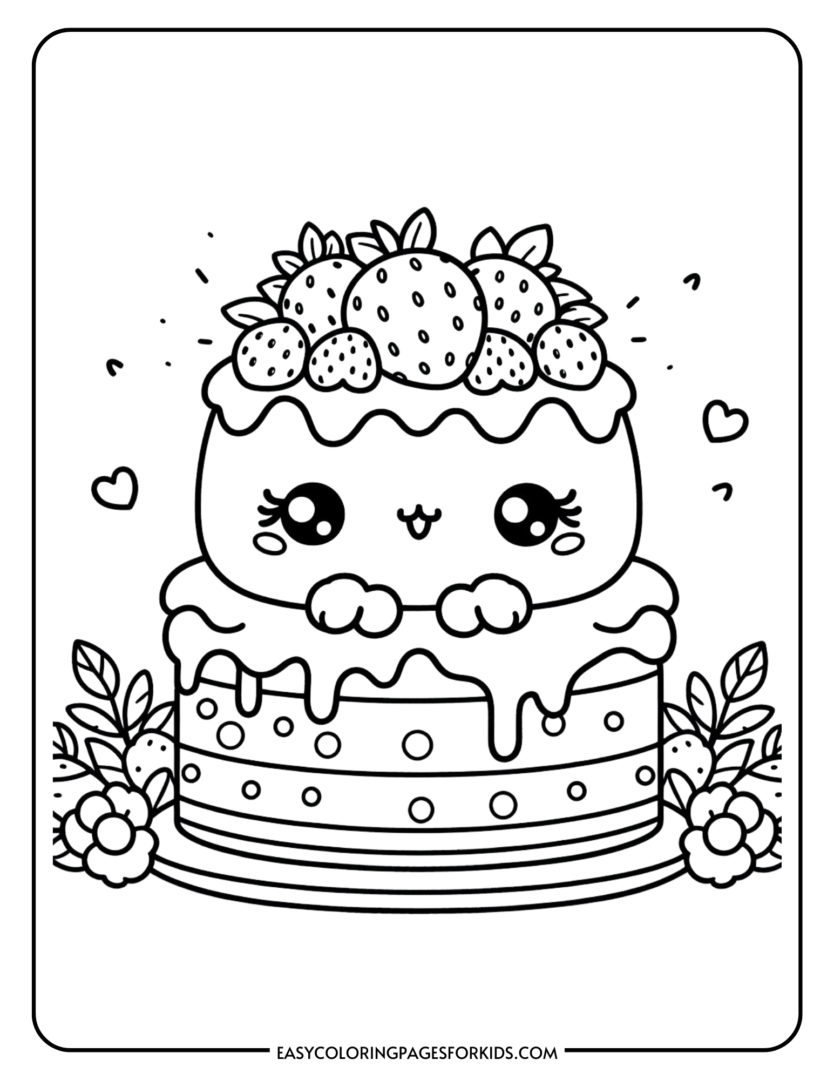 Cake Coloring Pages (8 Free PDF Printable Pages) - Easy Coloring Pages ...