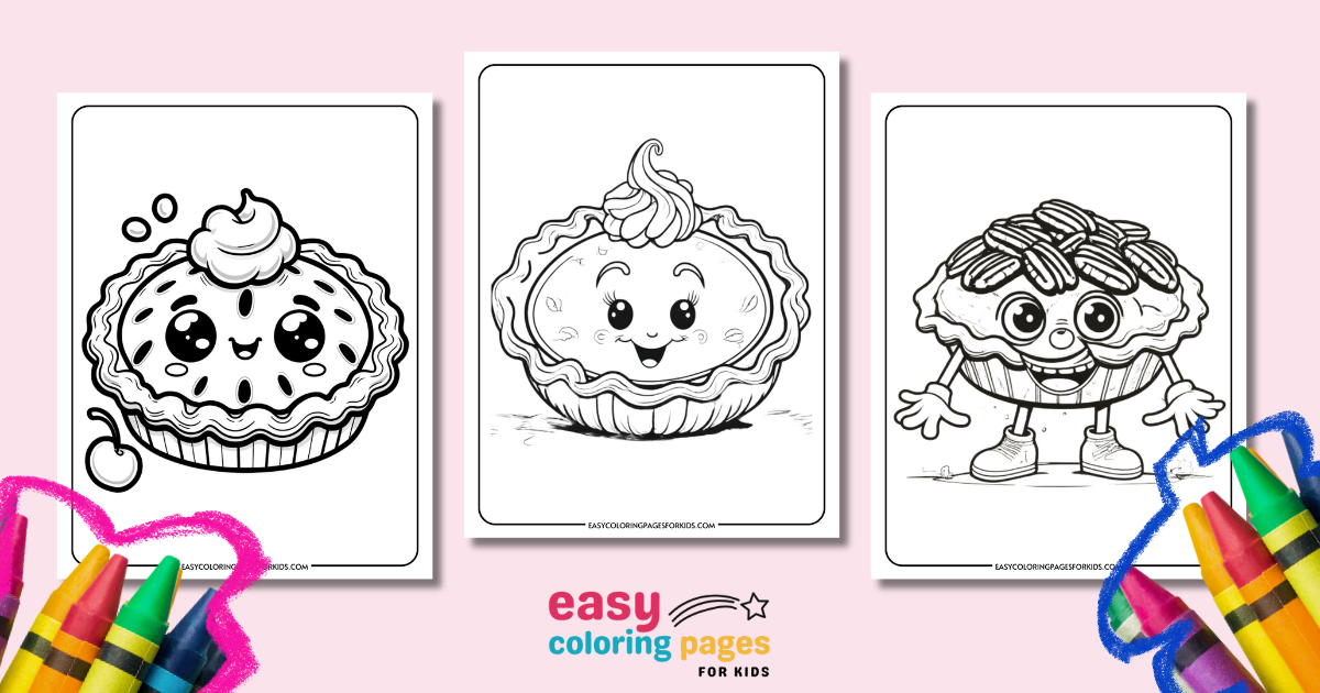 Pie Coloring Pages (5 Free Printable Pages To Color) - Easy Coloring ...