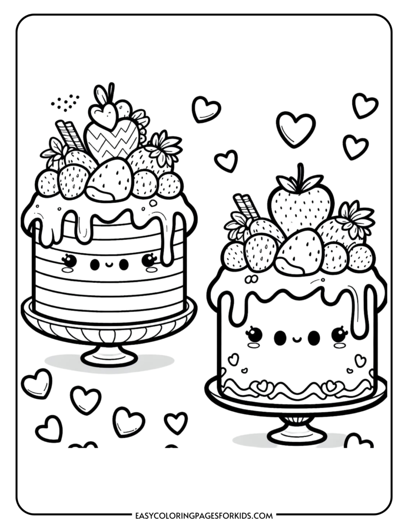 Cake Coloring Pages (8 Free PDF Printable Pages) - Easy Coloring Pages ...