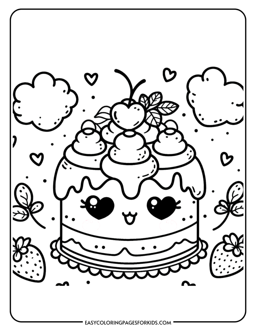 Cake Coloring Pages (8 Free PDF Printable Pages) - Easy Coloring Pages ...