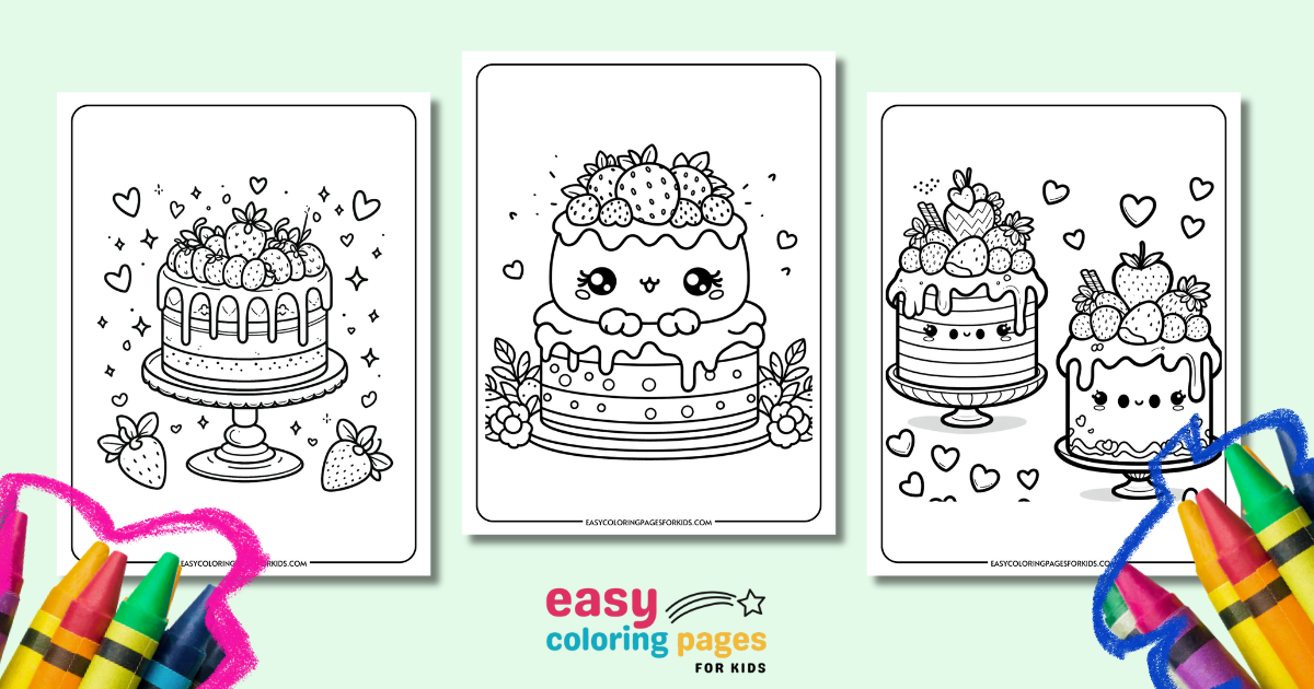 Cake Coloring Pages (8 Free PDF Printable Pages) - Easy Coloring Pages ...