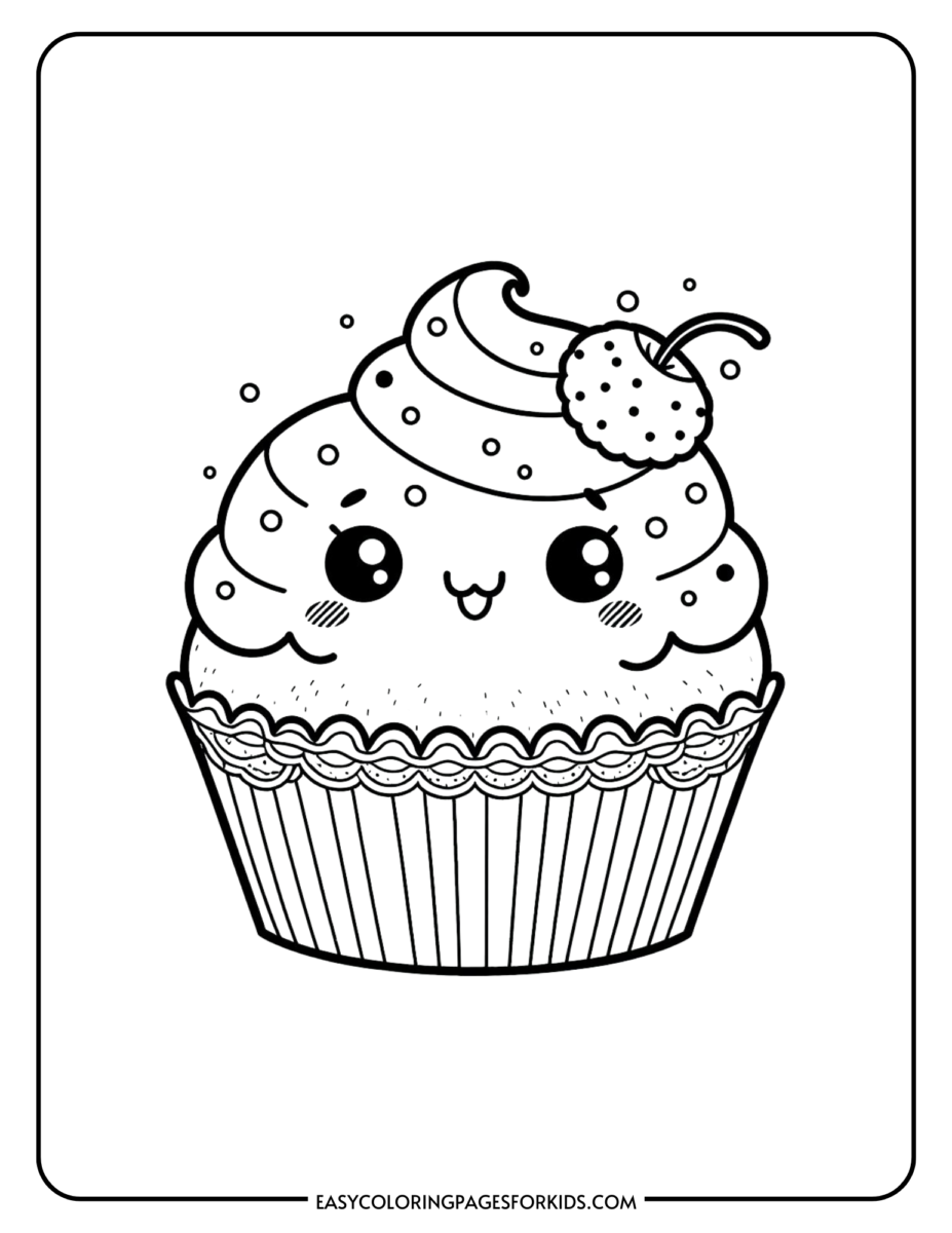 Cupcake Coloring Pages (Free Printable Pages for Kids) - Easy Coloring ...