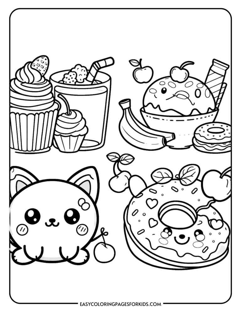 Free Printable Cute Food Coloring Pages for Kids - Easy Coloring Pages ...