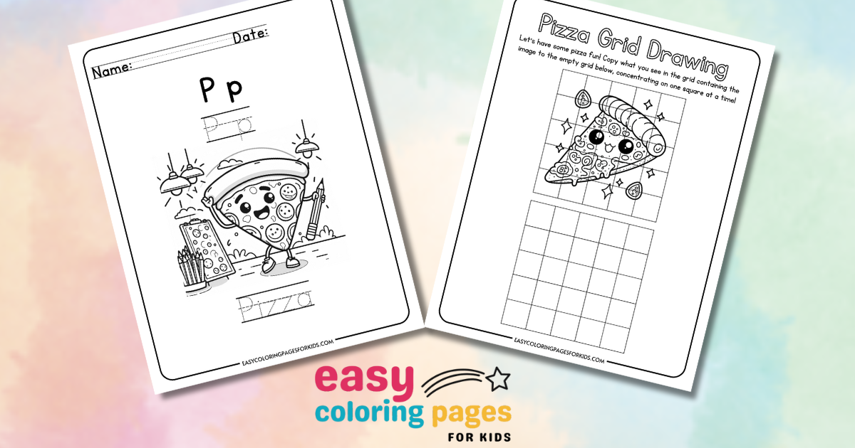 Free Pizza Worksheets for Kids - Easy Coloring Pages for Kids