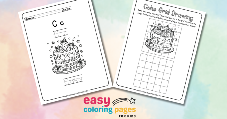 Free Cake Worksheets for Kids - Easy Coloring Pages for Kids
