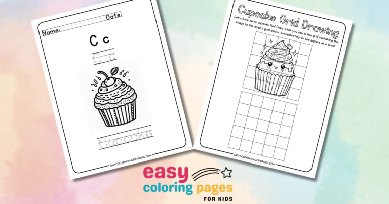 Free Cupcake Worksheets for Kids - Easy Coloring Pages for Kids