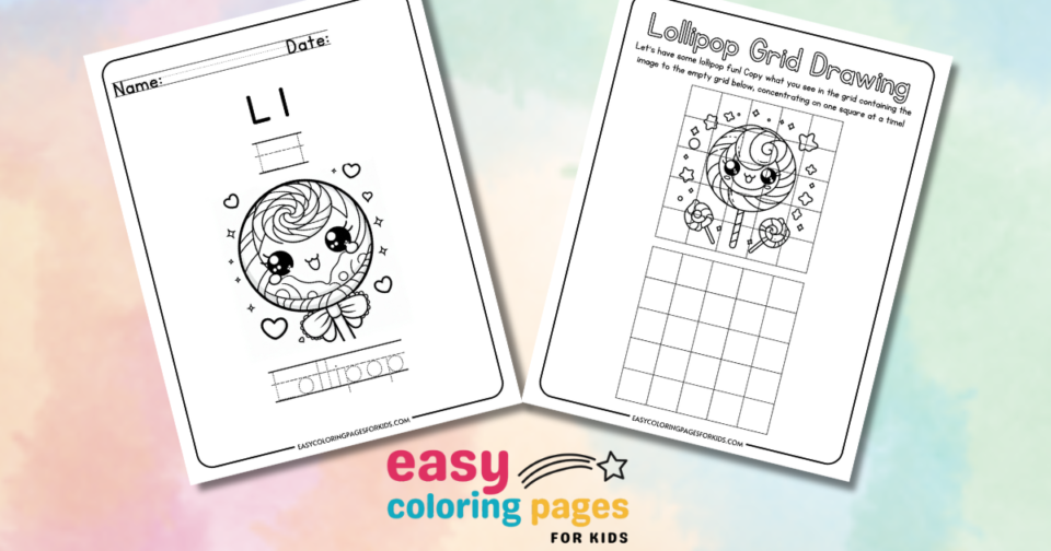 Free Lollipop Worksheets for Kids - Easy Coloring Pages for Kids