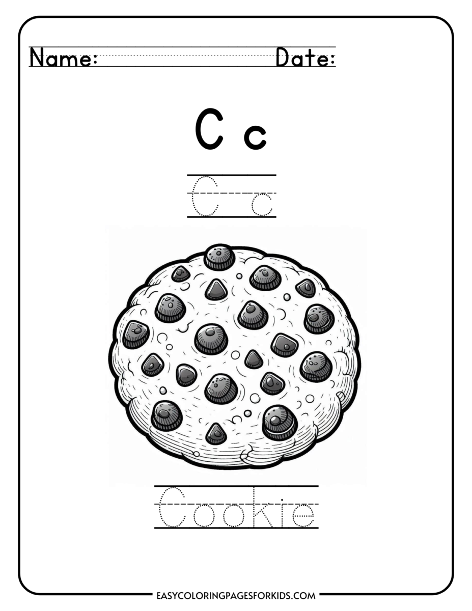 Free Cookie Worksheets for Kids - Easy Coloring Pages for Kids