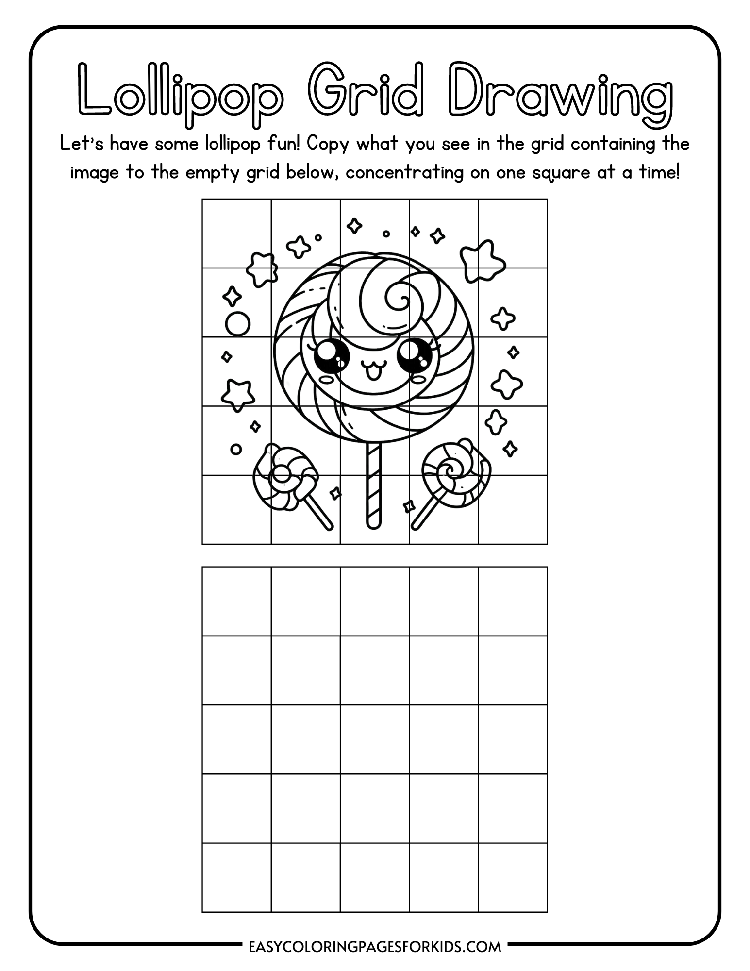 Free Lollipop Worksheets for Kids - Easy Coloring Pages for Kids