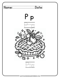 Free Pie Worksheets for Kids - Easy Coloring Pages for Kids