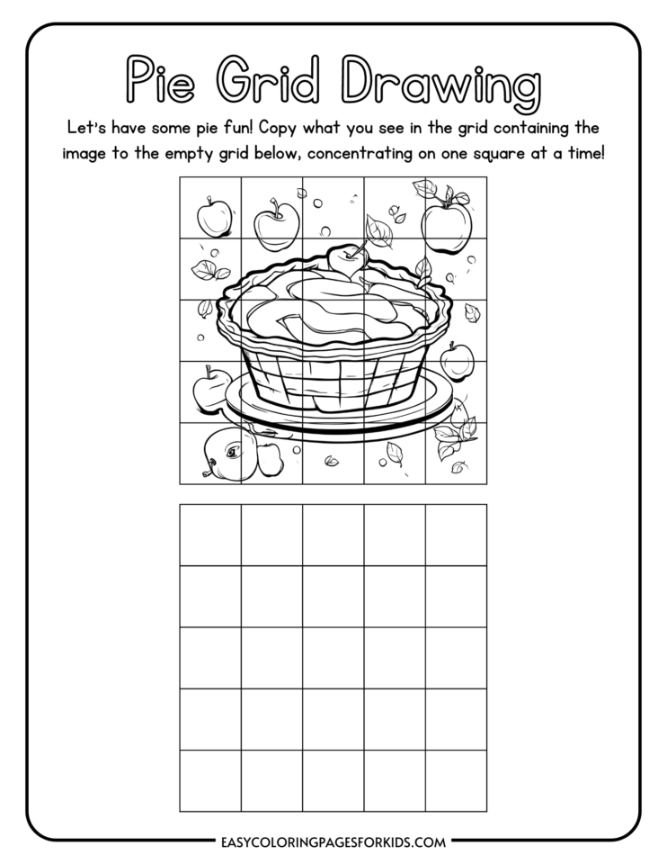 Free Pie Worksheets for Kids - Easy Coloring Pages for Kids