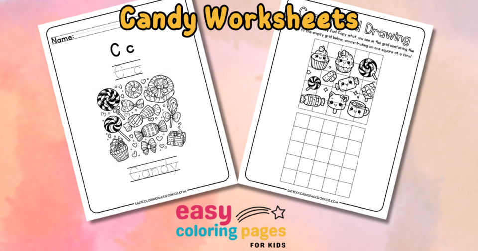 Cute Food Worksheets For Kids - Easy Coloring Pages for Kids
