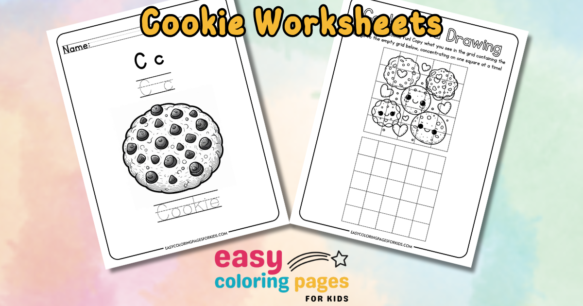 Cute Food Worksheets For Kids - Easy Coloring Pages for Kids