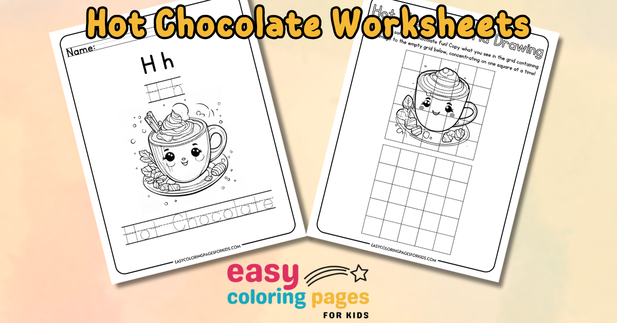 Cute Food Worksheets For Kids - Easy Coloring Pages for Kids