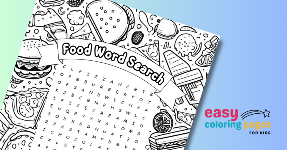 Food Word Search Printables (Food Word Search For Kids) - Easy Coloring ...