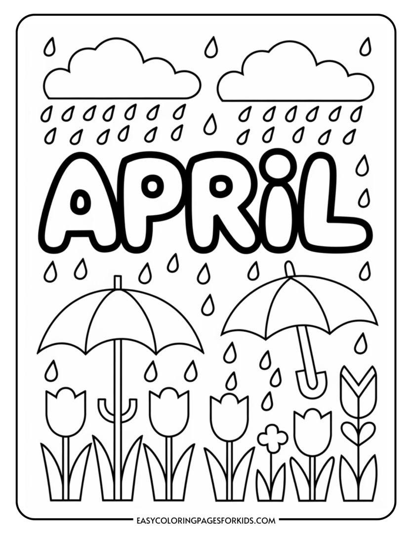 April Coloring Pages (5 Free PDF Printable Pages) - Easy Coloring Pages ...