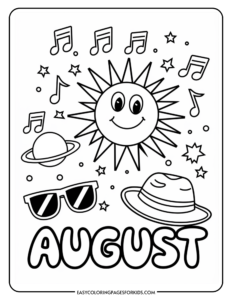 August Coloring Pages for Kids (5 Free Printable PDF Pages) - Easy ...