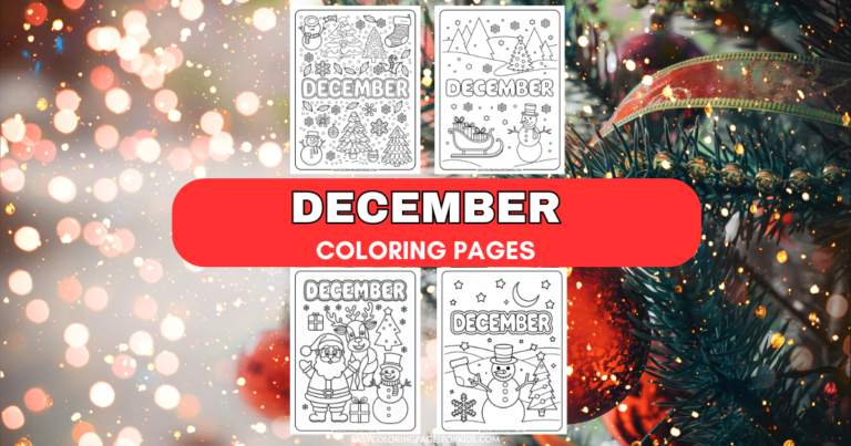 December Coloring Pages for Kids (7 Free Printable Pages) - Easy ...