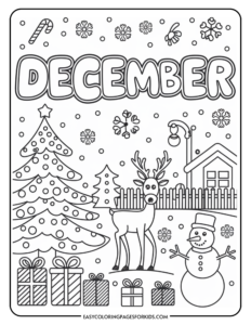 December Coloring Pages for Kids (7 Free Printable Pages) - Easy ...