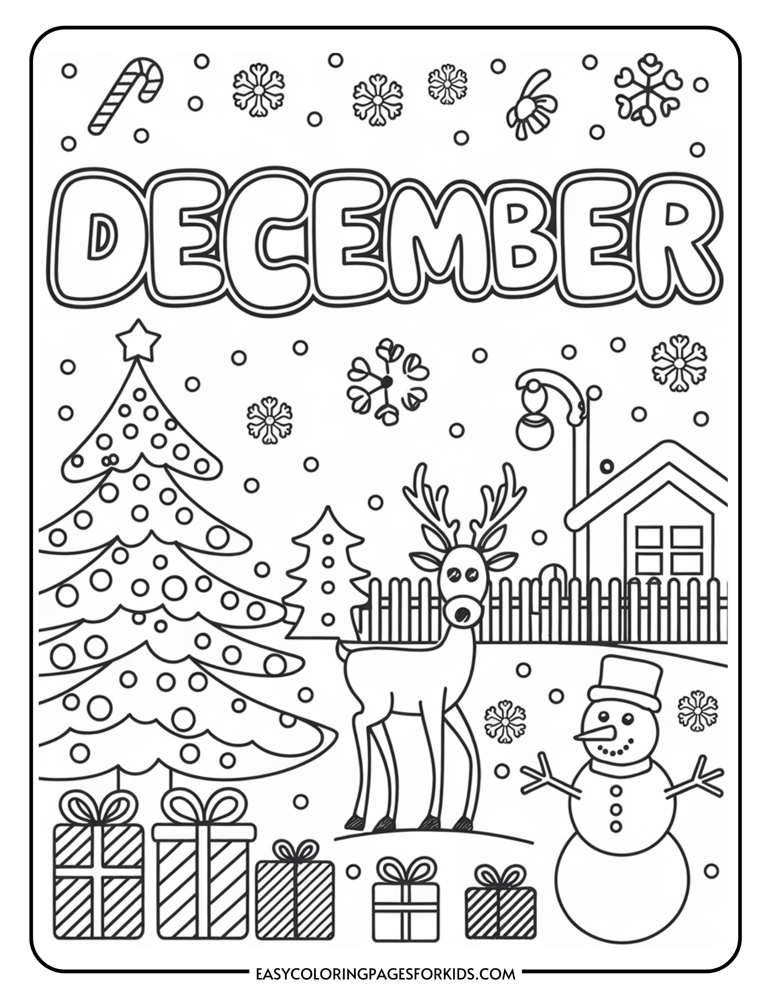 December Coloring Pages for Kids (7 Free Printable Pages) - Easy ...