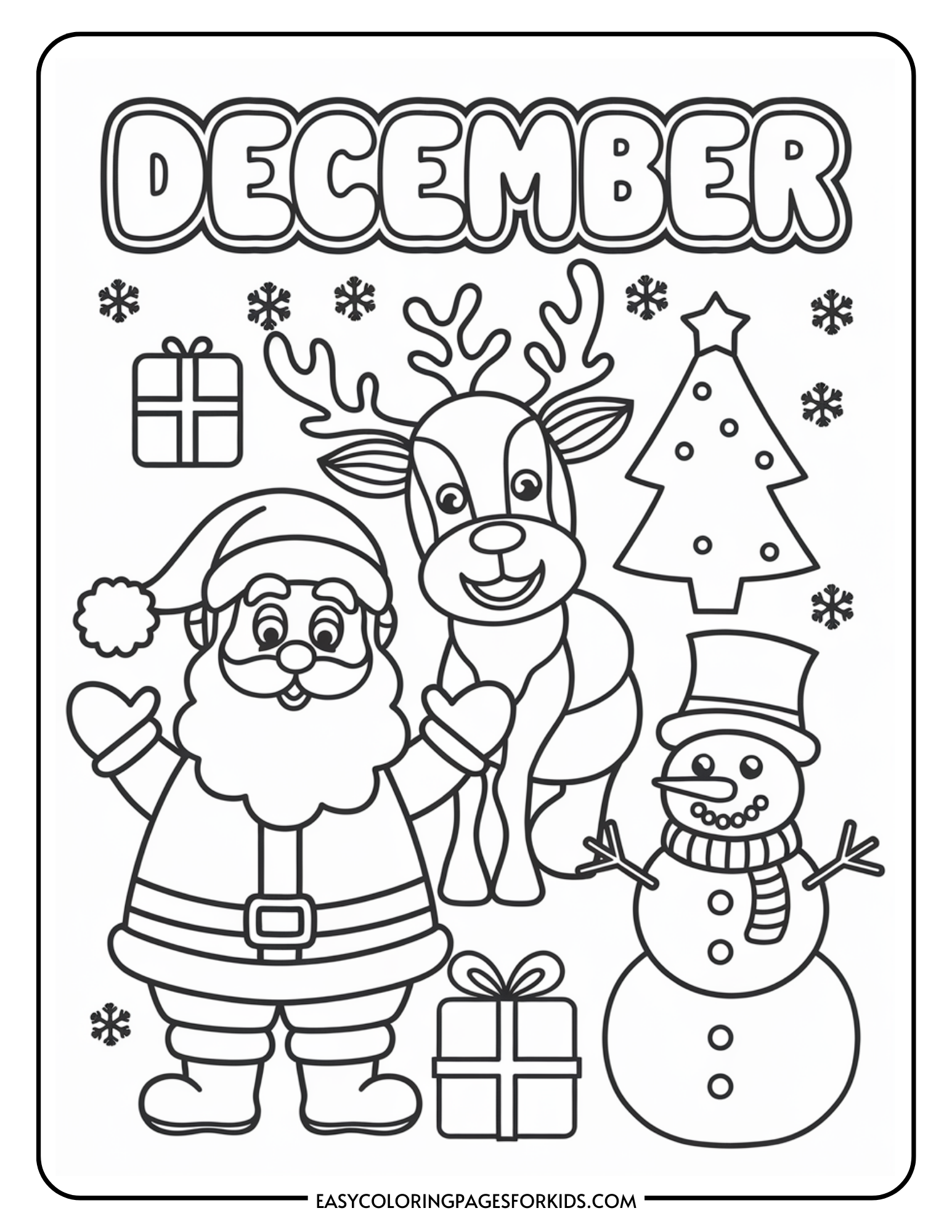 December Coloring Pages for Kids (7 Free Printable Pages) - Easy ...