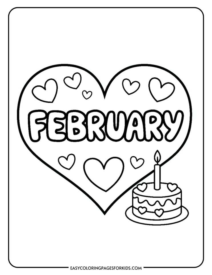 Free Printable February Coloring Pages (5 PDF Pages) - Easy Coloring ...
