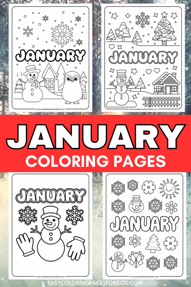 January Coloring Pages for Kids (5 Free Printable PDF Pages) - Easy ...
