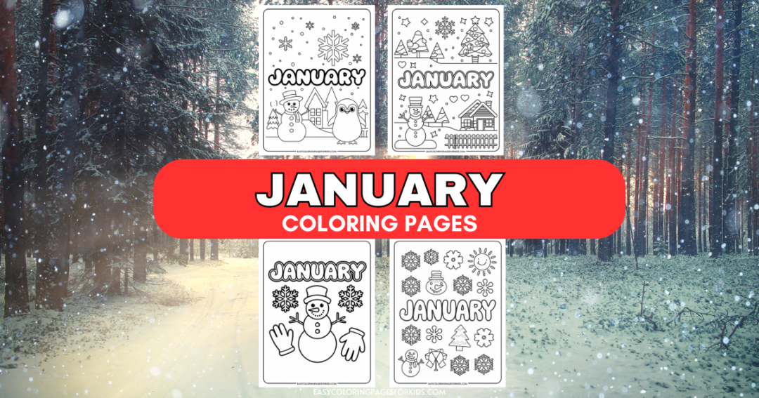 January Coloring Pages for Kids (5 Free Printable PDF Pages) - Easy ...