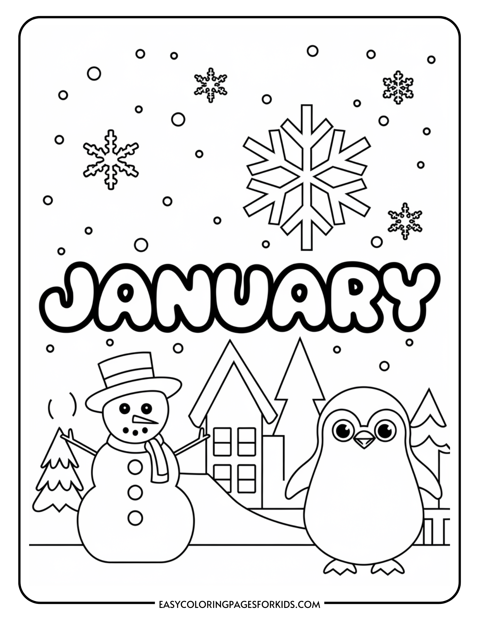 January Coloring Pages for Kids (5 Free Printable PDF Pages) - Easy ...
