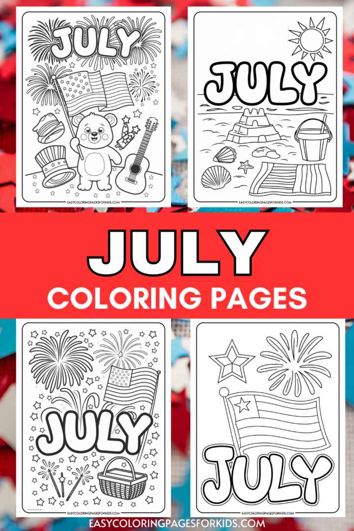 July Coloring Pages for Kids (5 Free Printable Pages) - Easy Coloring ...