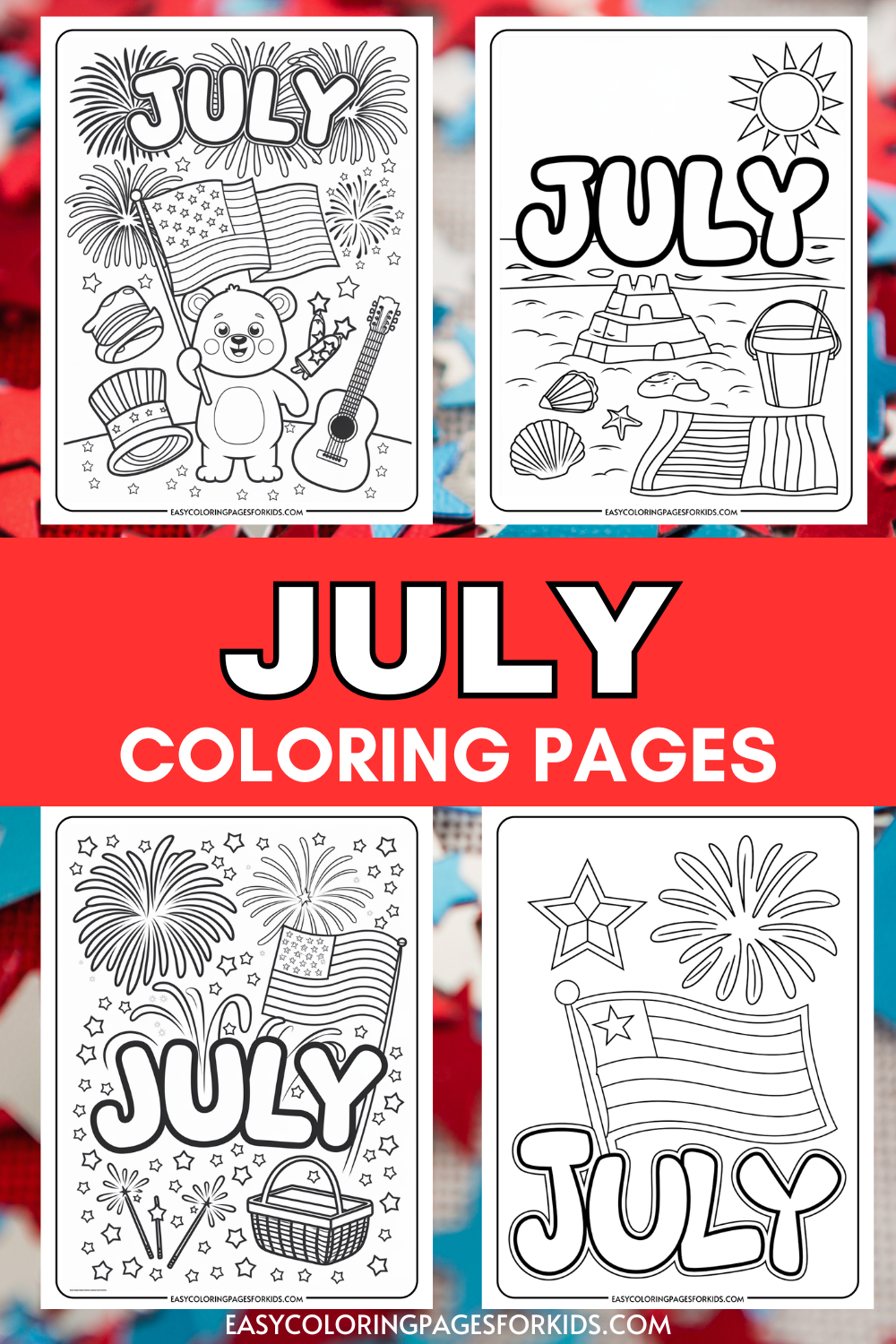 July Coloring Pages for Kids (5 Free Printable Pages) - Easy Coloring ...