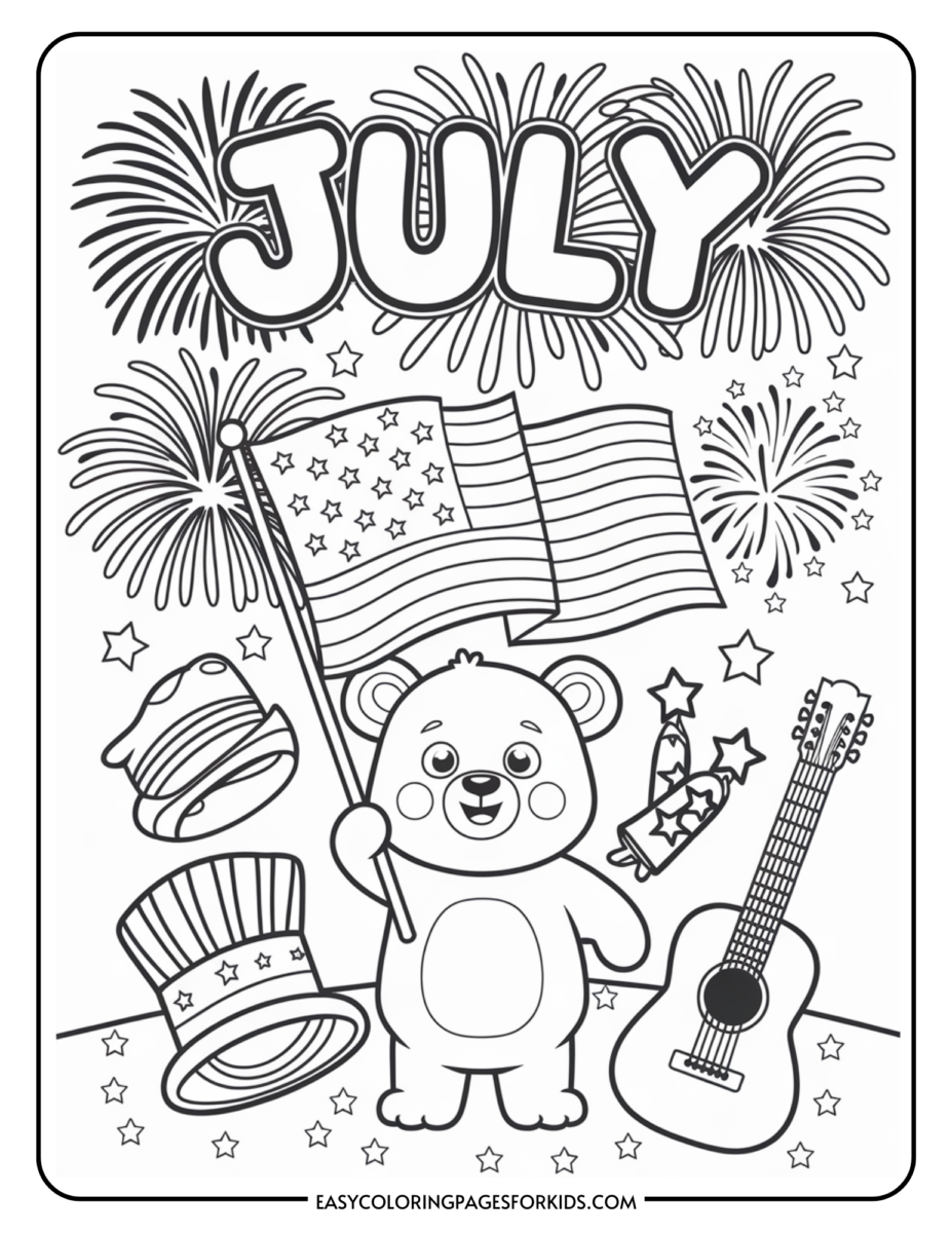 July Coloring Pages for Kids (5 Free Printable Pages) - Easy Coloring ...