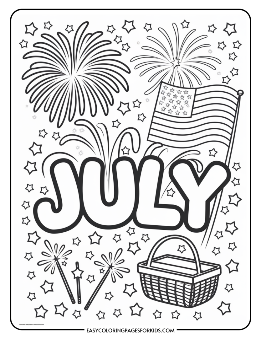 July Coloring Pages for Kids (5 Free Printable Pages) - Easy Coloring ...