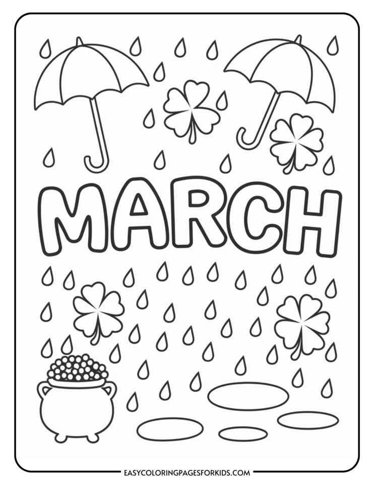 March Coloring Pages for Kids (6 Free PDF Printables) - Easy Coloring ...