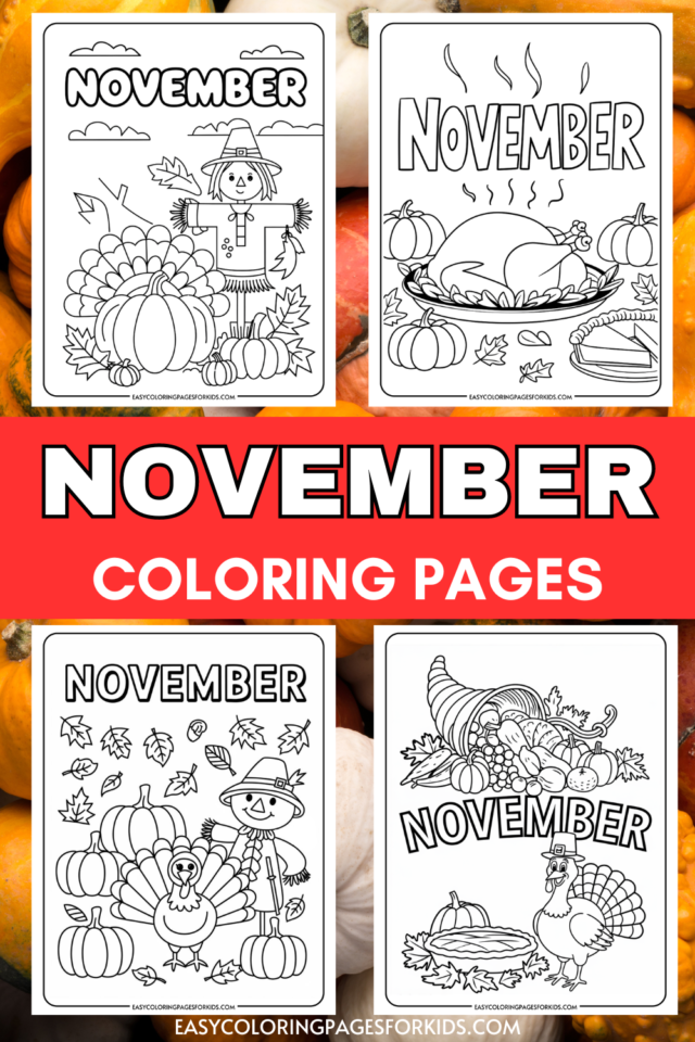 November Coloring Pages (6 Free Printable PDF Pages) - Easy Coloring ...