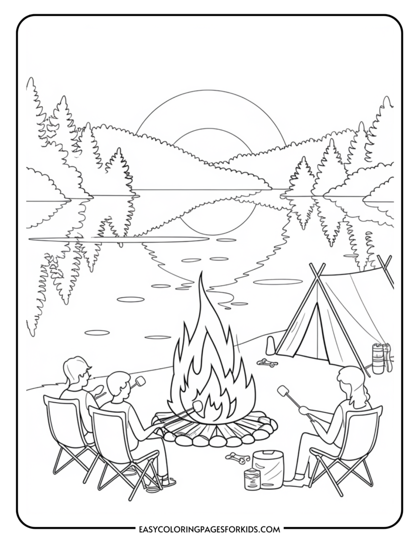 Bonfire Coloring Pages (5 Free Printable Pages) - Easy Coloring Pages ...