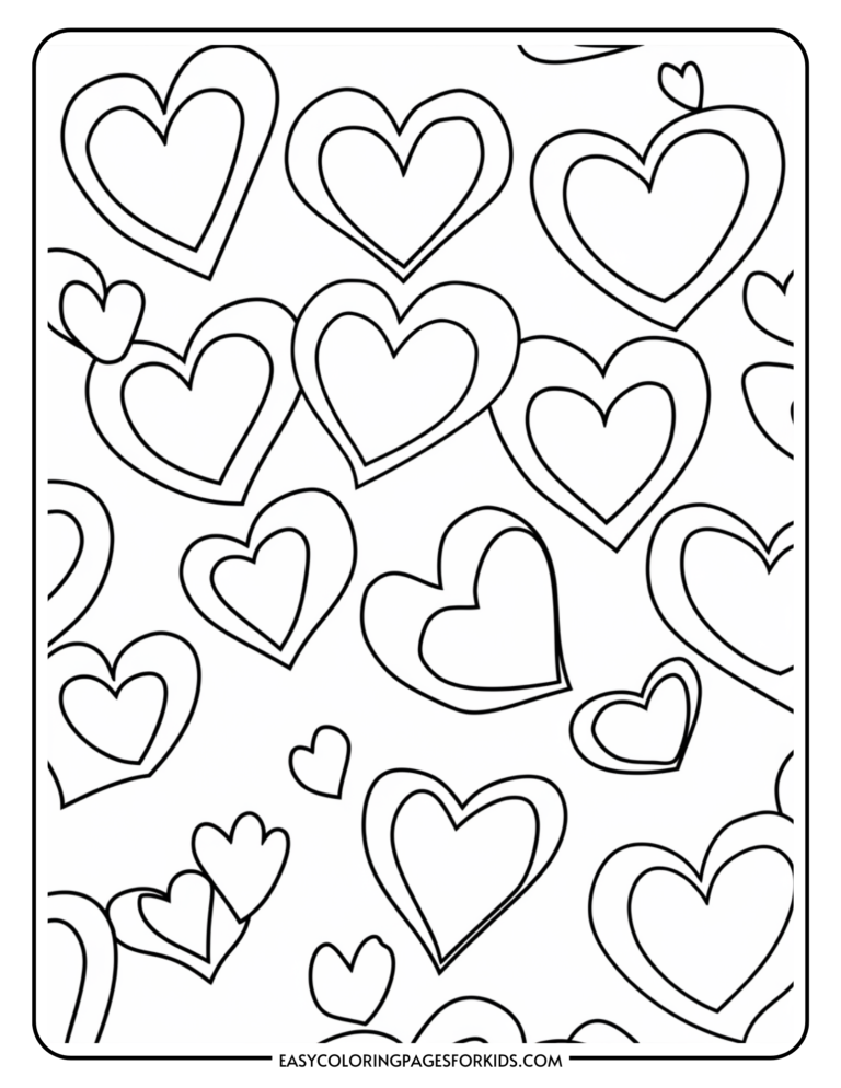 Cute Heart Coloring Pages (10 Free Printable Pages) - Easy Coloring ...
