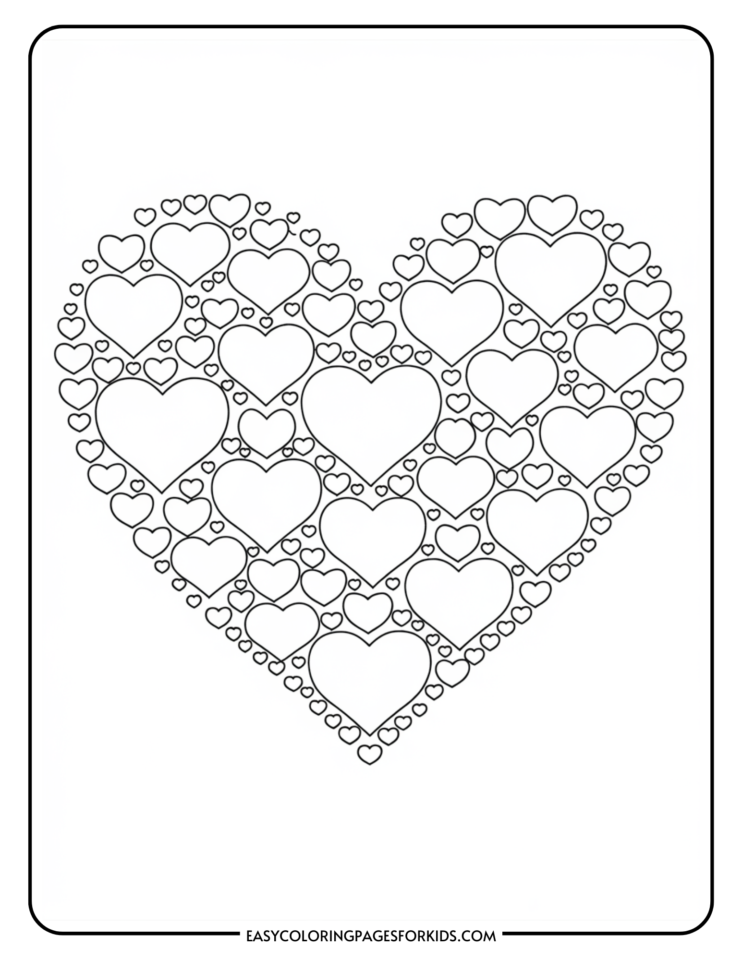 Cute Heart Coloring Pages (10 Free Printable Pages) - Easy Coloring ...