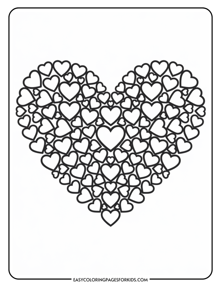 Cute Heart Coloring Pages (10 Free Printable Pages) - Easy Coloring ...