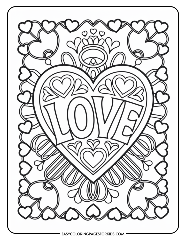 Cute Love Coloring Pages (9 Free Printable Pages) - Easy Coloring Pages ...