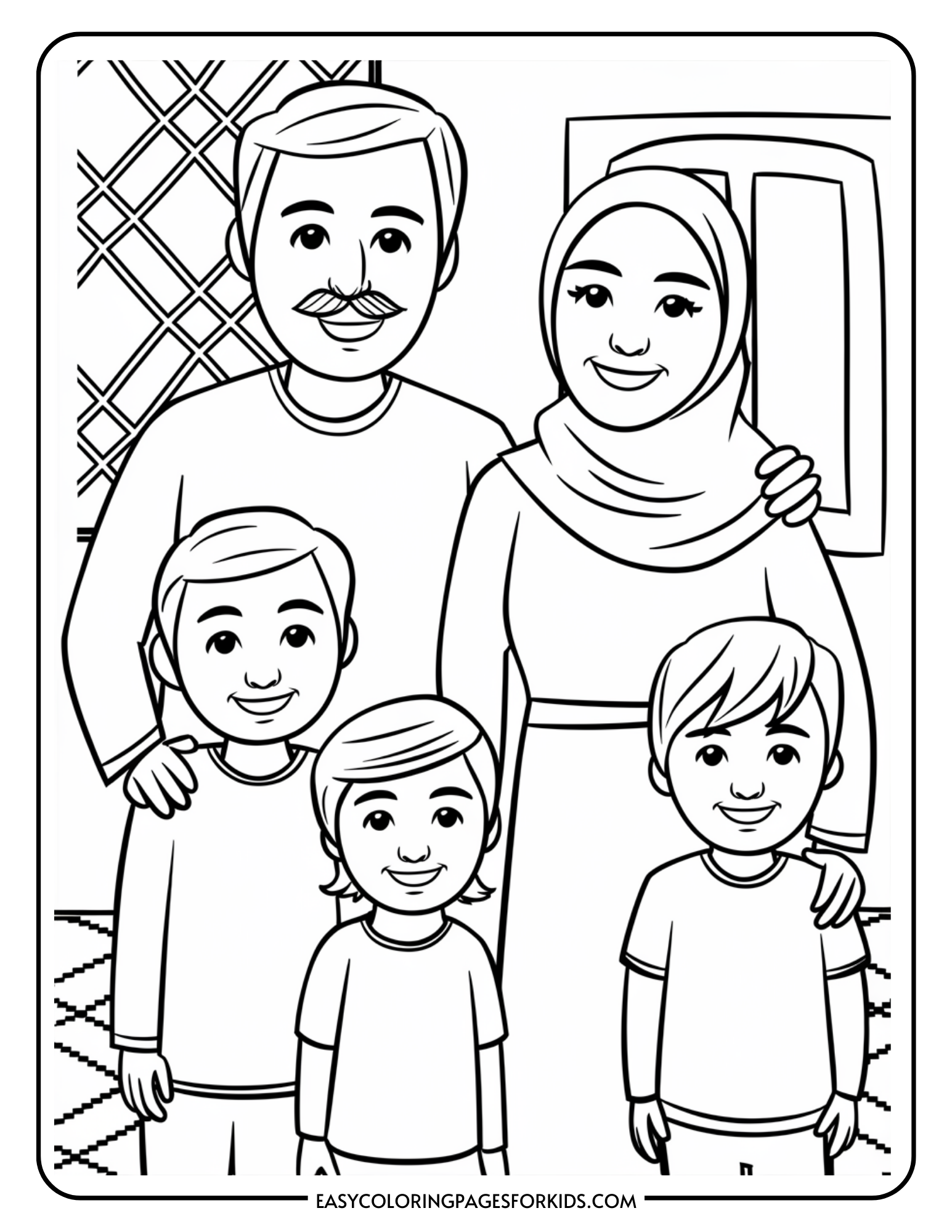 Family Gathering Coloring Pages (4 Free Printable Pages) - Easy ...