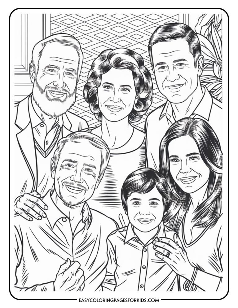 Family Gathering Coloring Pages (4 Free Printable Pages) - Easy Coloring Pages for Kids