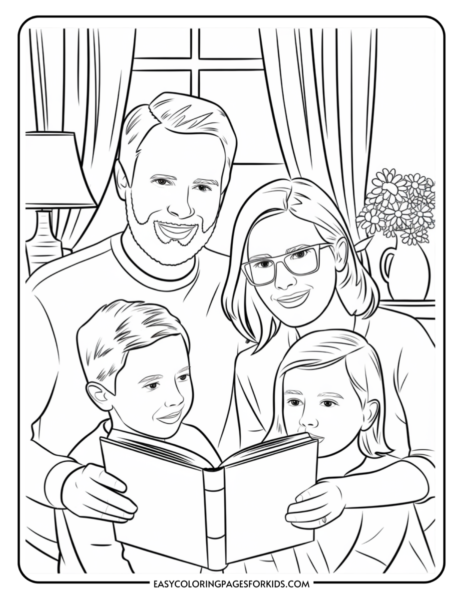 Family Gathering Coloring Pages (4 Free Printable Pages) - Easy ...