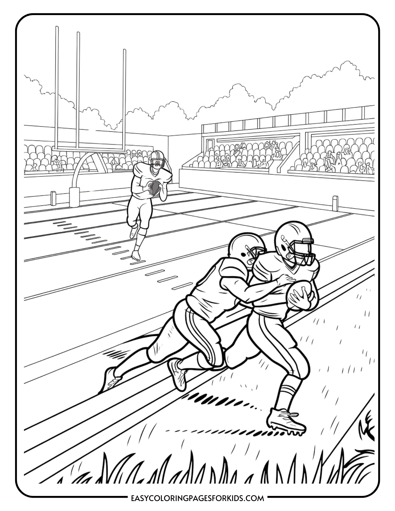 Football Game Coloring Pages (6 Free Printable Pages) - Easy Coloring ...