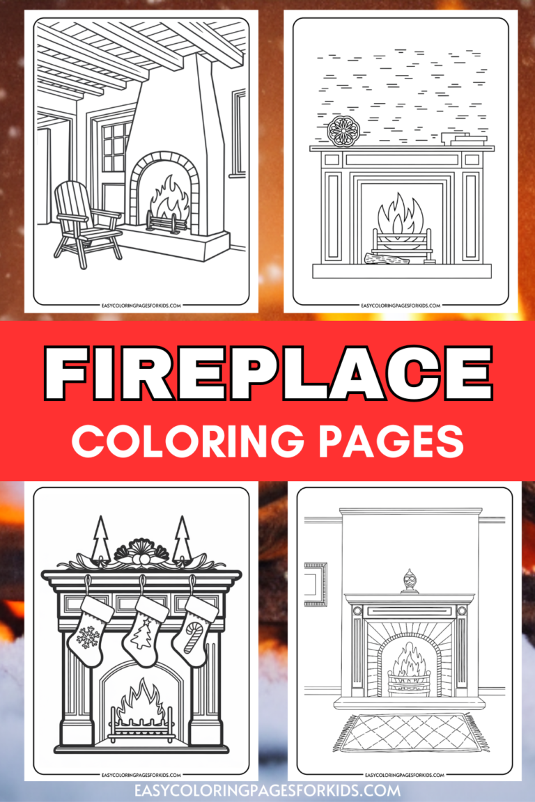 Fireplace Coloring Pages (5 Free Printable Pages) - Easy Coloring Pages ...