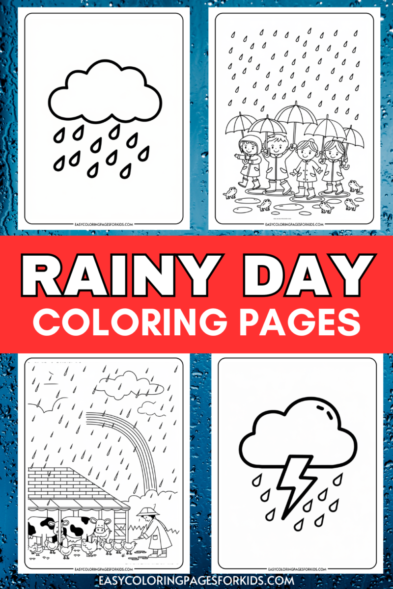 Rain Coloring Pages (6 Free Printable Pages) - Easy Coloring Pages for Kids