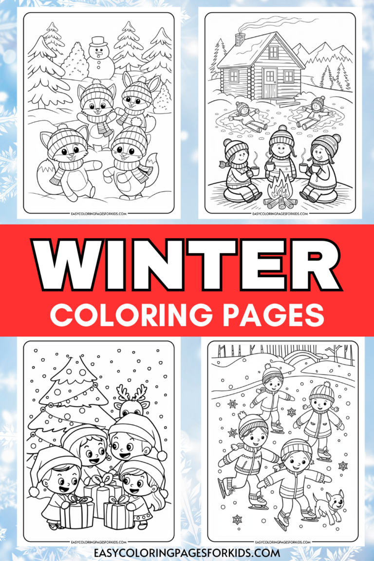 Winter Coloring Pages (4 Free Printable Pages) - Easy Coloring Pages ...