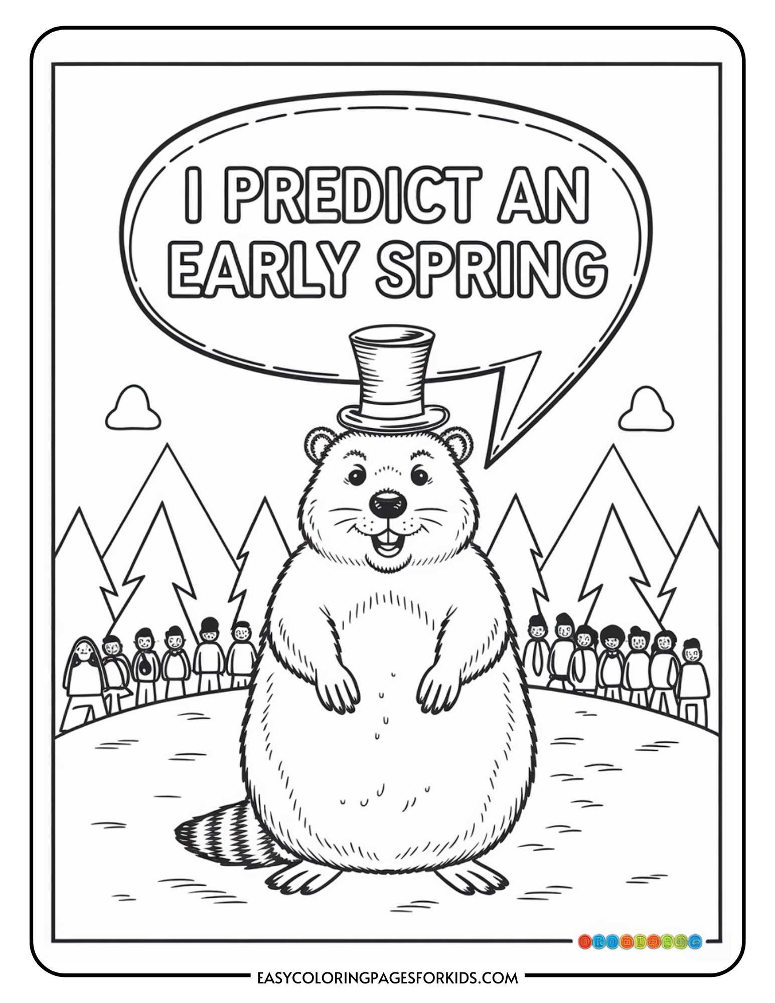 Groundhog Day Coloring Page (6 Free Printable Pages) - Easy Coloring ...