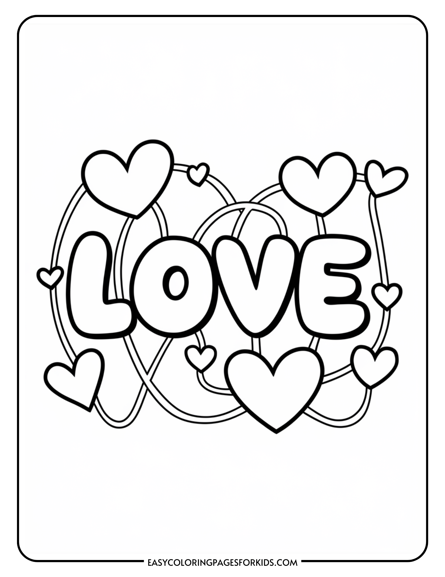 Love In Bubble Letters (7 Free Printable Pages) - Easy Coloring Pages ...